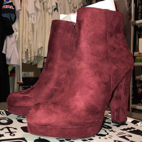 BAMBOO | Shoes | Brand New Maroon Suede Wedge | Poshmark